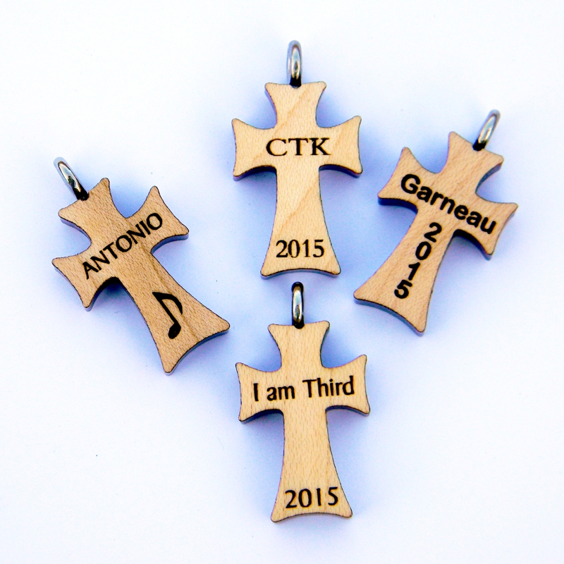 31S - Wooden cross, alpha and omega - Christian Wooden Art