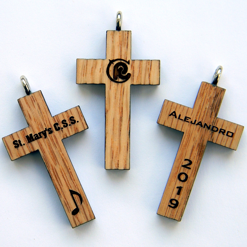 31A - Wooden cross, alpha and omega - Christian Wooden Art
